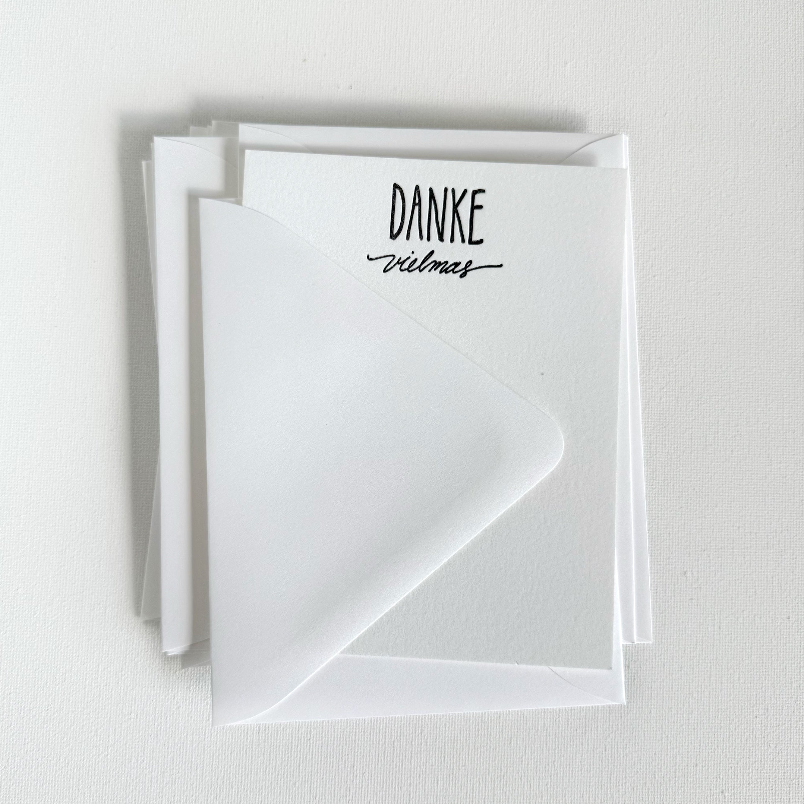 hand lettered "danke vielmas" – penelope's press