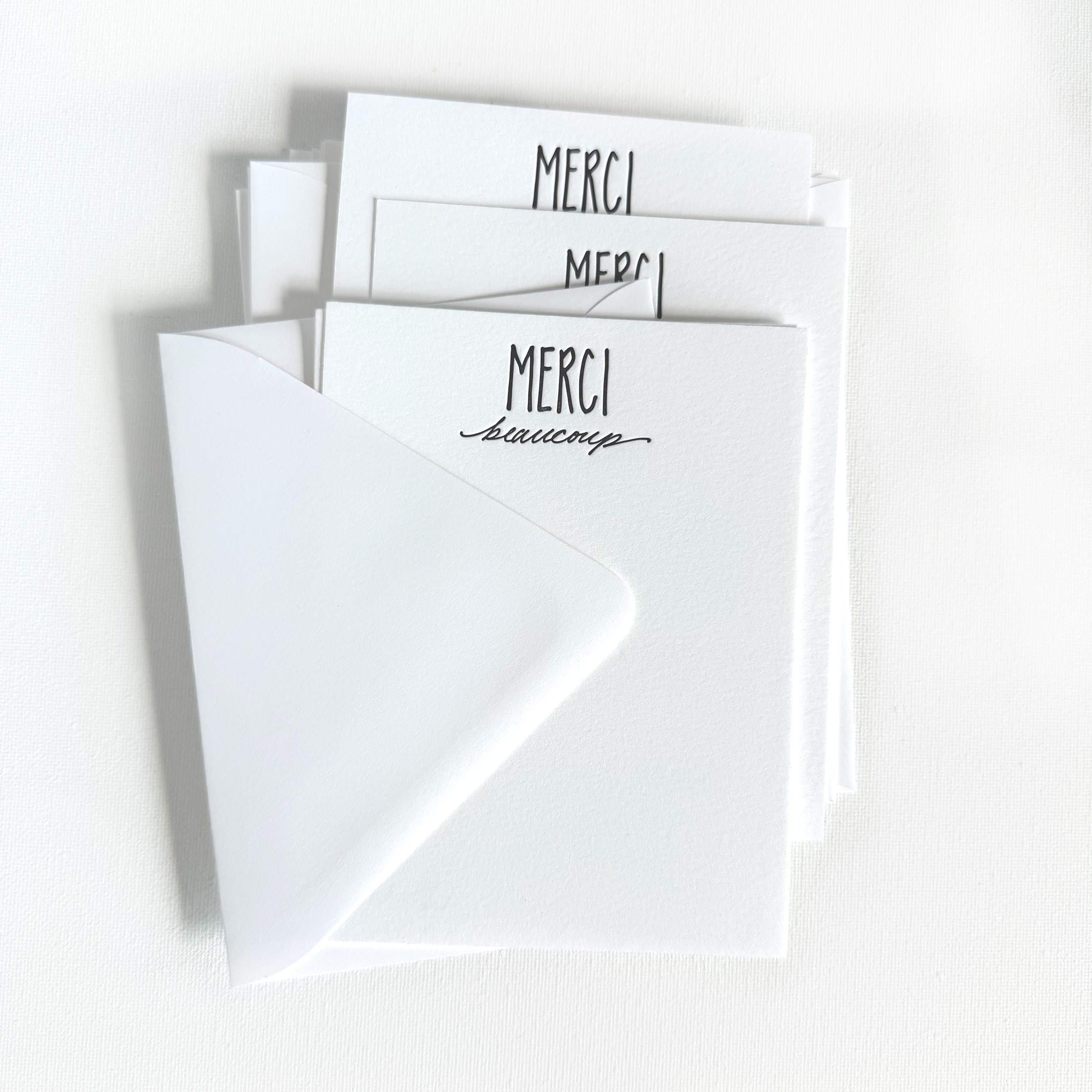 hand lettered "merci beaucoup" – penelope's press