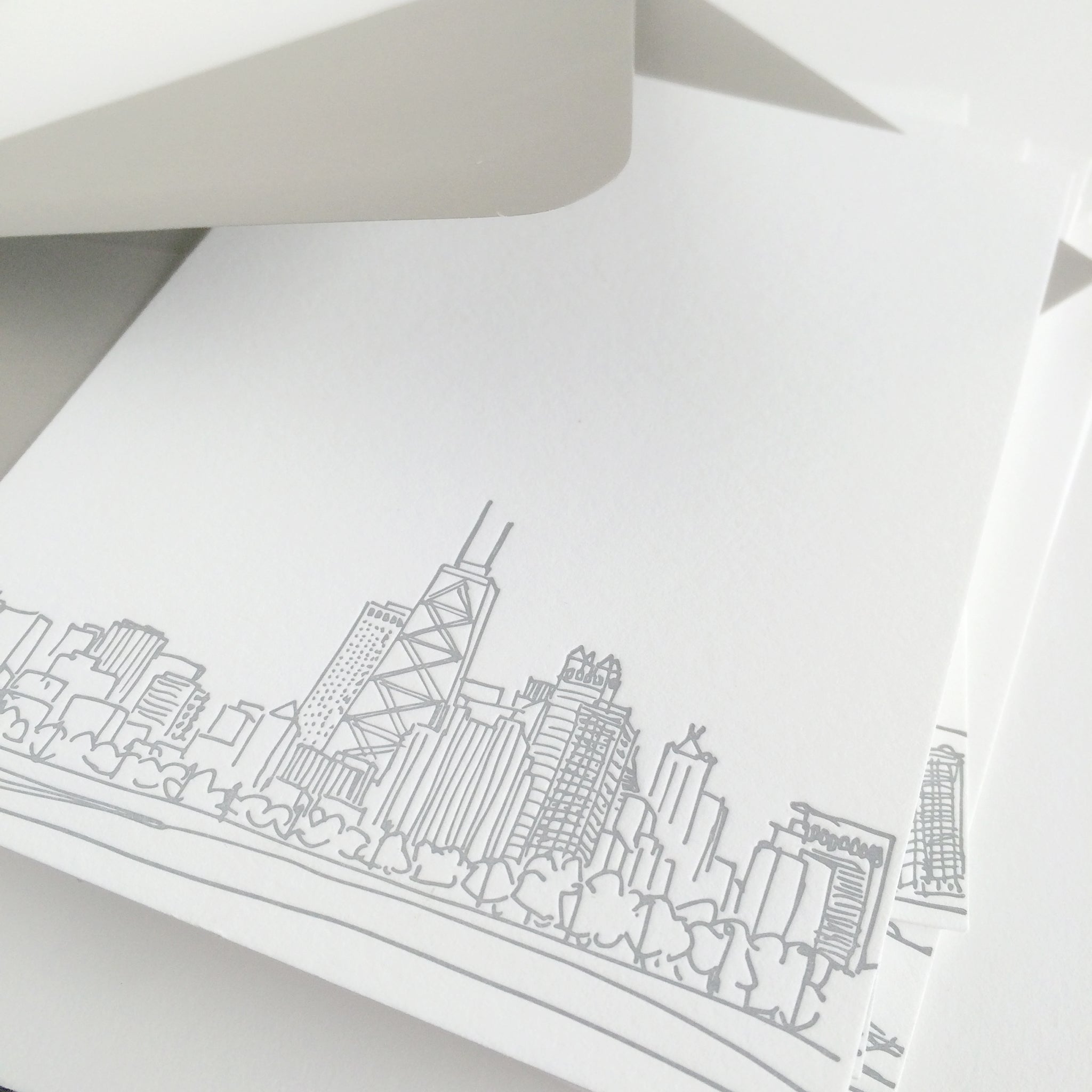 chicago skyline letterpress notecards – penelope's press